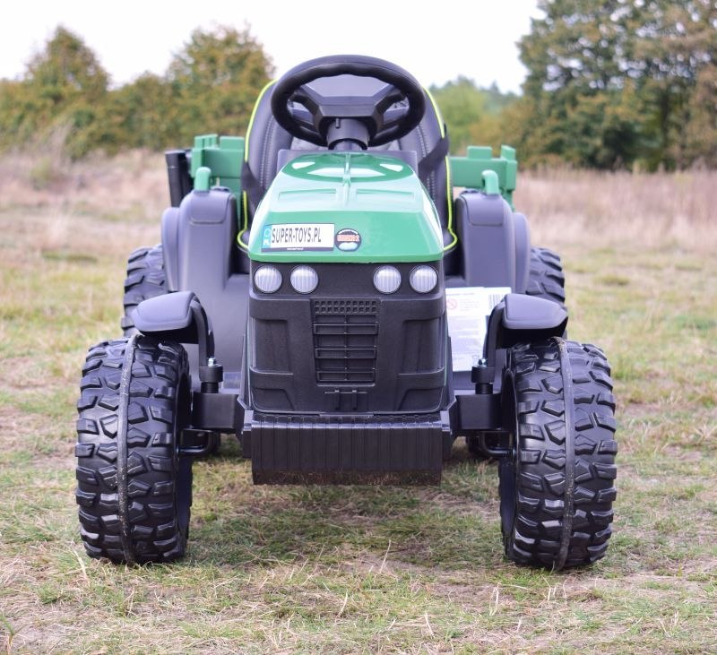 WIELKI TRAKTOR NA AKUMULATOR Z PRZYCZEPĄ, MIĘKKIE KOŁA, MIĘKKIE ...